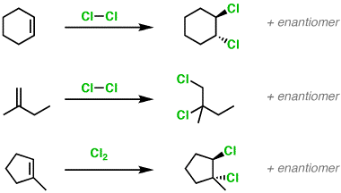 Chlorination of alkenes with Cl2 to give vicinal dichlorides – Master ...