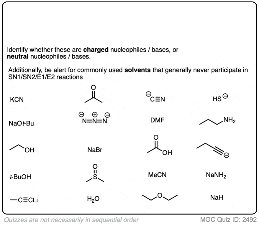 Deciding SN1 SN2 E1 E2 2 The Nucleophile Base